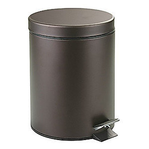 Rocky Mountain Goods Small Trash Can with Step Lid - 1.85 Gallon - Trash can for bathroom, bedroom, office - Heavy duty metal - Foot pedal opening - Removable inside pail with handle (Venetian Bronze)