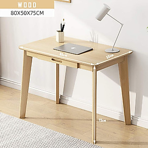IOTXY Solid Wood Writing Desk - Home Office Workbench Desk with Drawer, Laptop Computer Work Study Table