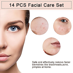 FIXBODY Blackhead & Splinter Remover Tools - Stainless Steel Professional Easily Cure Pimples Whiteheads Comedones Acne Zit Ingrown Hairs and Facial Impurities Bend Head Tweezer Surgical Kit (14 PCS)