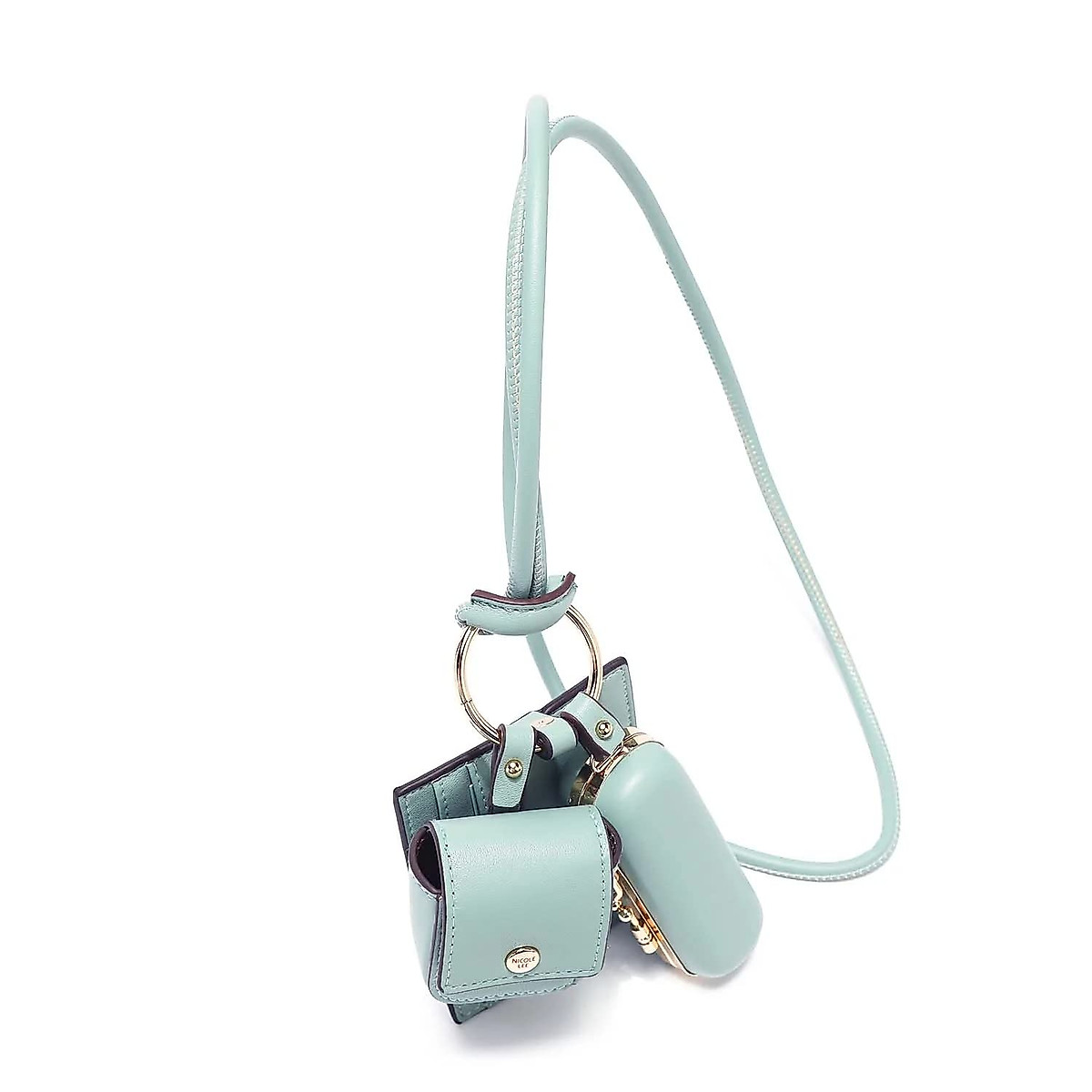 Nicole Lee 3 Piece Lanyard Set, Card Holder, Lipstick Case Holder, Airpods Case Cover for Apple Airpods, Protective Travel Accessories for Women (Success in New York)