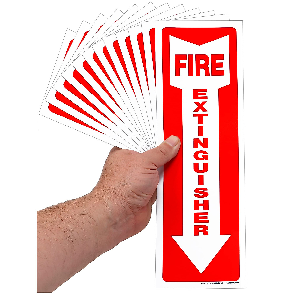 iSYFIX Fire Extinguisher Signs Stickers – 12 Pack 4x12 Inch – Premium Self-Adhesive Vinyl Decal, Laminated for Ultimate UV, Weather, Scratch, Water & Fade Resistance, Indoor & Outdoor