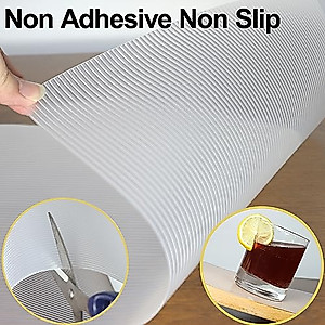 Shelf Liners for Kitchen Cabinets Non Slip 11 Inch Wide X 20 Ft Non Adhesive Drawer Liner Waterproof Clear Cabinet Liner Oil Proof Shelves Liner for Refrigerator Cupboard Pantry Closet Bathroom