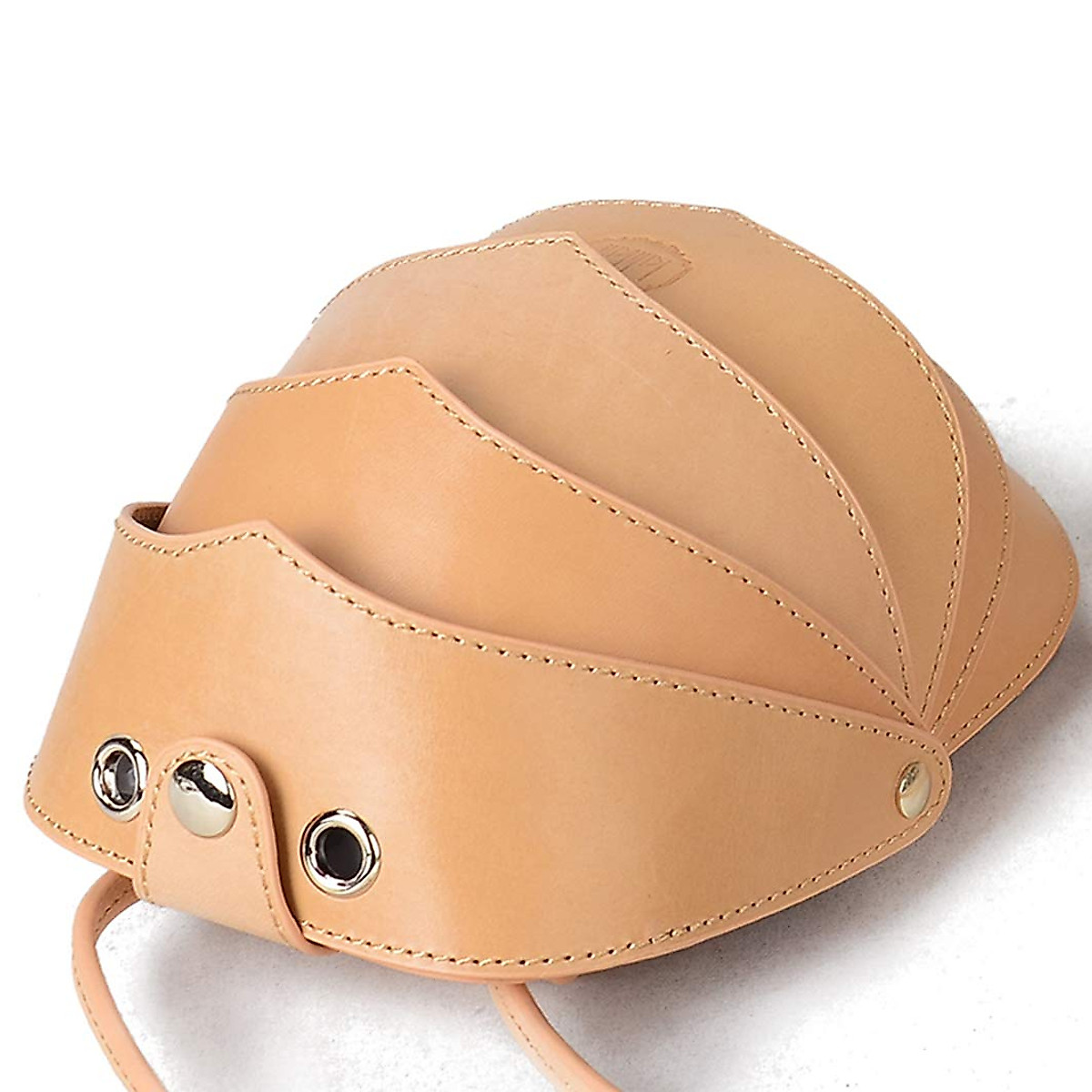 AUMI 4 Cellphone Crossbody Tan Beetle Bag Mini Cell Phone Purse Genuine Leather
