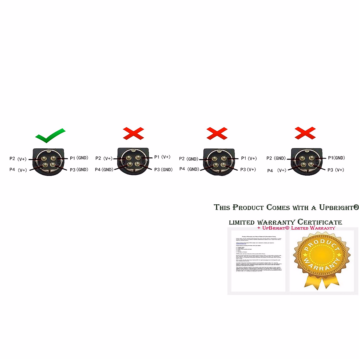 UpBright 4-Pin 24V AC/DC Adapter Replacement for CD Coming Data LP-2460 LP2460 Co Ming Data CDComing Luxen Tech FY2405000 FY 2405000 SAMSING 24VDC 5A 6A - 7A Power Supply Charger (w/ 4 Prong End)
