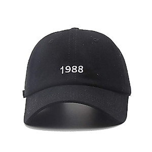 SUNS 1988 Retro Baseball Cap Adjustable Baseball Cap Cotton Denim Dad Hat-White_M (56-58Cm)
