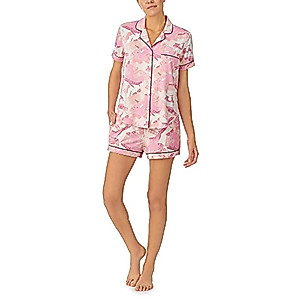 Kate Spade New York Short Sleeve Notch Boxer PJ Set Bon Voyage MD