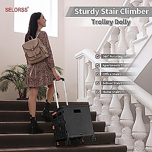 Rolling Crate Utility Cart Collapsible Tote Basket Teacher Cart with Lid Wear-Resistant Noiseless 360°Rotate Wheel Telescoping Handle for Trave Moving Luggage Use(Pink,110lbs)