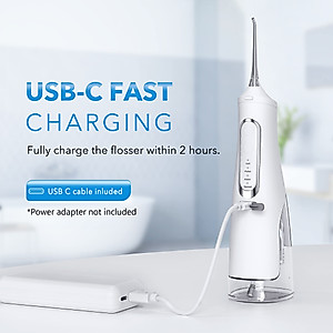 BEBEN Water Electric Flosser Picks for Teeth Cleaning, 4 Modes Water Flossers Cordless for Teeth, IPX7 Portable and Rechargeable Dental Floss and picks, 310ml Dental Oral Irrigator for Home and Travel