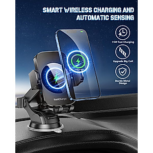 Wireless Car Charger, Fast Charging Phone Holder BothLin 3 in 1 Phone Mount Auto Clamping Car Accessories Compatible with iPhone 15 14 13 12 11 Xs XR, Samsung S23 Ultra S22 S21 S20/S10+ S9+ Note 9