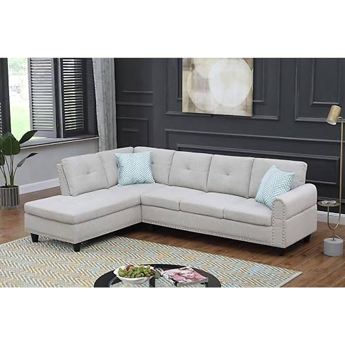 Devion Furniture Stellion Sofas, Light Gray