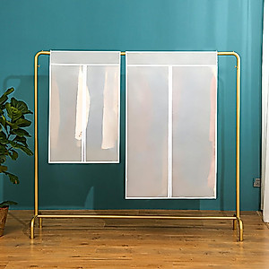 Garneck Hanging Garment Bags for Closet Storage 35.4 '' Large Closet Style Garment Cover Clear Bottom Enclosed Garment Rack Cover for Suit Coat Dress Fur Shirts