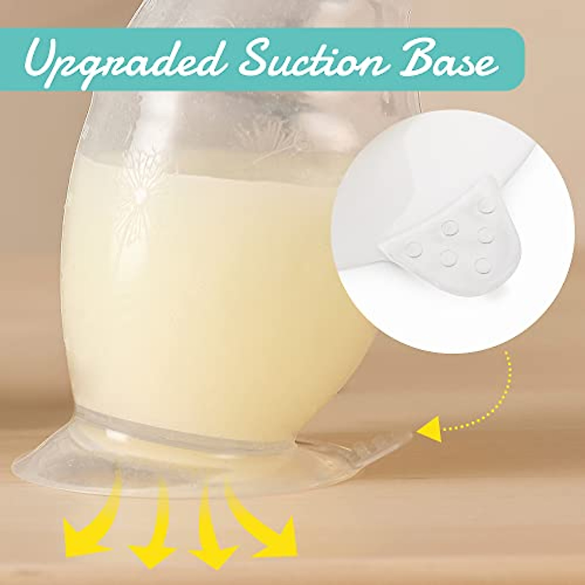 BumbleBee Manual Breast Pump Collector 110ml for Breastfeeding with Suction Base, Neck Strap, Cap and Stopper, Made of Food Grade Silicone