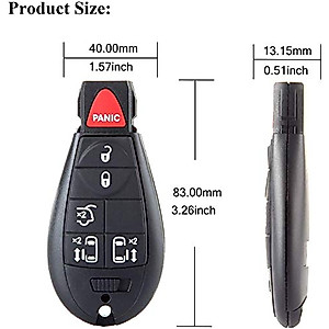 6 Button Keyless Entry Remote Car Key Fob Replacement M3N5WY783X IYZ-C01C Compatible for 2008-2014 Dodge Grand Caravan, 2008-2015 Chrysler Town & Country