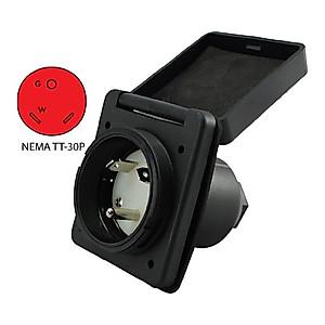 Conntek 80458-SQBK RV 30-Amp Straight Blade Black Squire Cover RV/Marine Inlet
