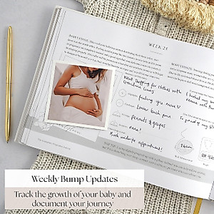 Pregnancy Journal For First Time Moms - Keepsake Memory Book Pregnancy Photo Journals - 40 Weekly Calendars Milestone Journey - 200 Page Baby Book Mom Gifts - Space For Ultrasound Photos & Tracking