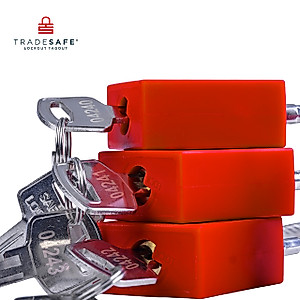TRADESAFE Lockout Tagout Steel Cable Locks with Keys,10 Red Keyed Different Electrical Lockout Padlock Set, 2 Keys per Lock, OSHA Compliant, Premium Grade