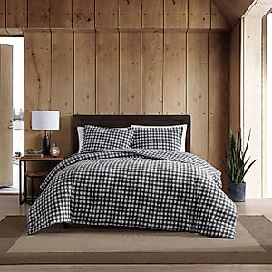 Eddie Bauer - King Duvet Cover Set, Reversible Flannel Bedding with Matching Shams, Home Decor for Colder Months (Preston Grey, King)