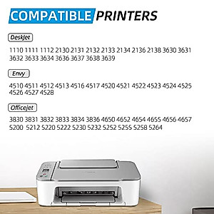 63XL Black Ink Cartridge Replacement for HP 63 Remanufactured Ink XL Fit for Officejet 3830 5255 Envy 4520 4650 5258 Deskjet 1112 3630 5200 4655 2130 4652 4512 5212 3632 5252 3833 Printer (2 Pack)