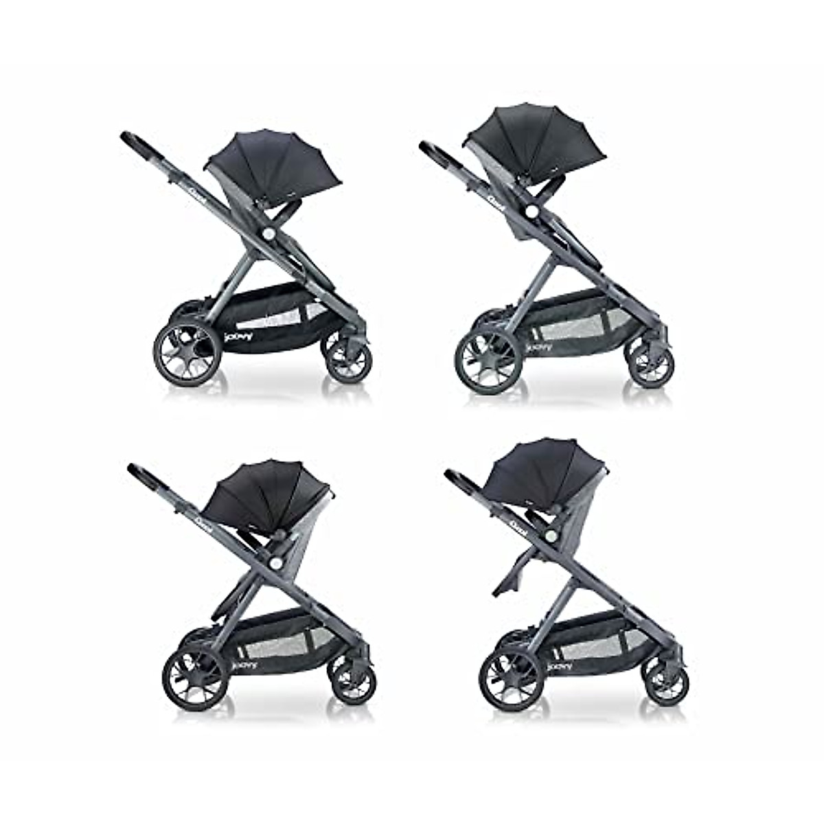 Joovy Qool Stroller, Customizable Stroller, Single, Double, Triple, Black Melange