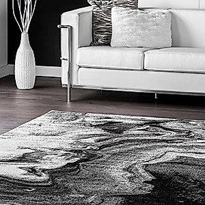 nuLOOM Remona Modern Abstract Area Rug, 5' x 8', Grey