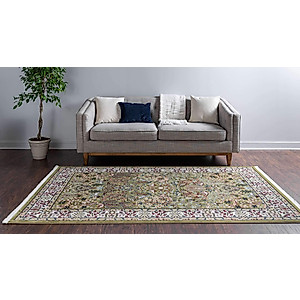 Unique Loom Narenj Collection Area Rug - Bristol (5' 3" x 8' Rectangle, Green/ Ivory)