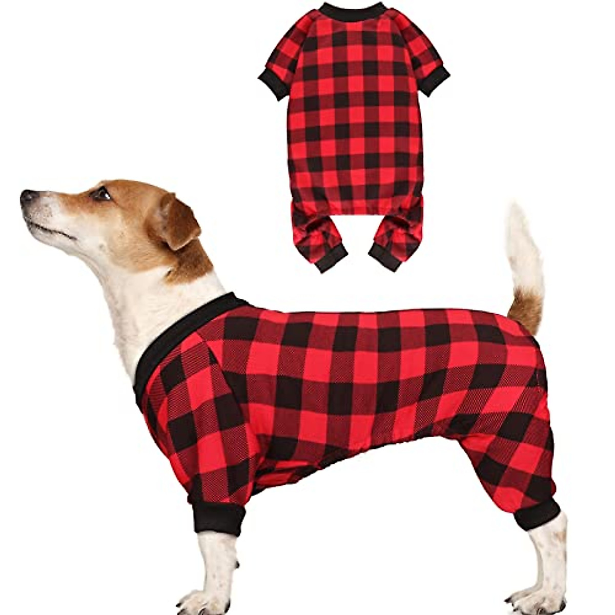 Dog Fleece Sweater Buffalo Plaid Dog Sweater Dog Clothes Dog Outfit Soft Thickening Warm Pet Clothes Sweaters for Dogs Girl & Boy(M)