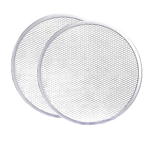 YEUIKERR 2 Pack Pizza Screen,12 Inch Non-Stick Bakeware Baking Screen, Aluminum Pizza Pan with Holes Pizza Mesh, Seamless