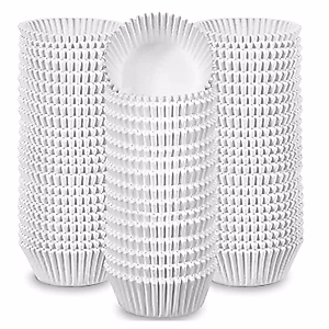 500 Jumbo Cupcake Muffin Liners 2 1/4" X 1 7/8" | Large Tall White Fluted Baking Cups Cupcake Liners