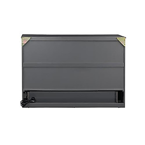 AFI Deerfield Murphy Bed Chest with Charging Station, Queen, Grey