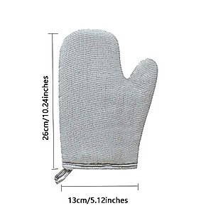 Cotton Oven Glove Heatproof Mitten,Kitchen Cooking Baking Tool Cotton Oven Glove Thicken Non-Slip Glove for Cooking,Baking,1Pair (Beige)