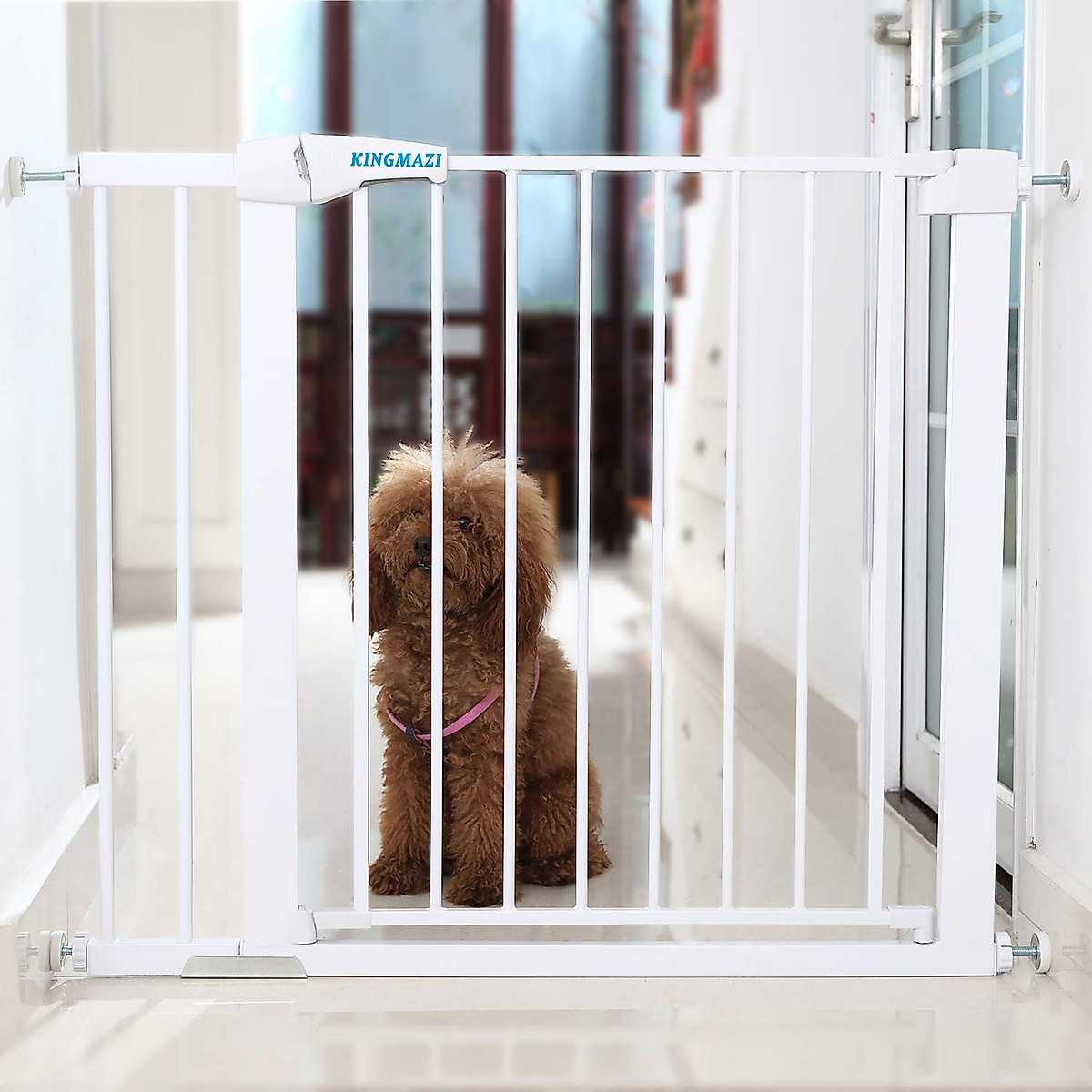 Safety Baby Gate,29.5-40.5 inch Auto Close Features，Luxury Extra Tall&Wide Child Gate, Heavy-Duty gate, Easy Walk-Thru pet Gate for The House, Stairs, Doorways & Hallways. (Applicable 29.5''-40.5'')