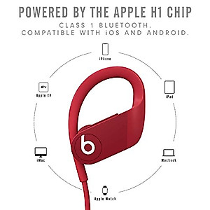 Beats by Dre Powerbeats High-Performance Wireless Earphones - Red - MWNX2LL/A (Renewed)