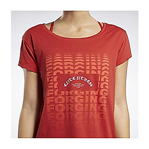 Reebok Womens Forging Elite Fitness Graphic T-Shirt, Red, X-Small