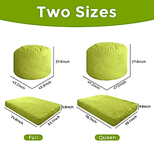 MAXYOYO Giant Bean Bag Chair Bed for Adults, Convertible Beanbag Folds from Lazy Chair to Floor Mattress Bed, Large Floor Sofa Couch, Big Sofa Bed, High-Density Foam Filling, Machine Washable