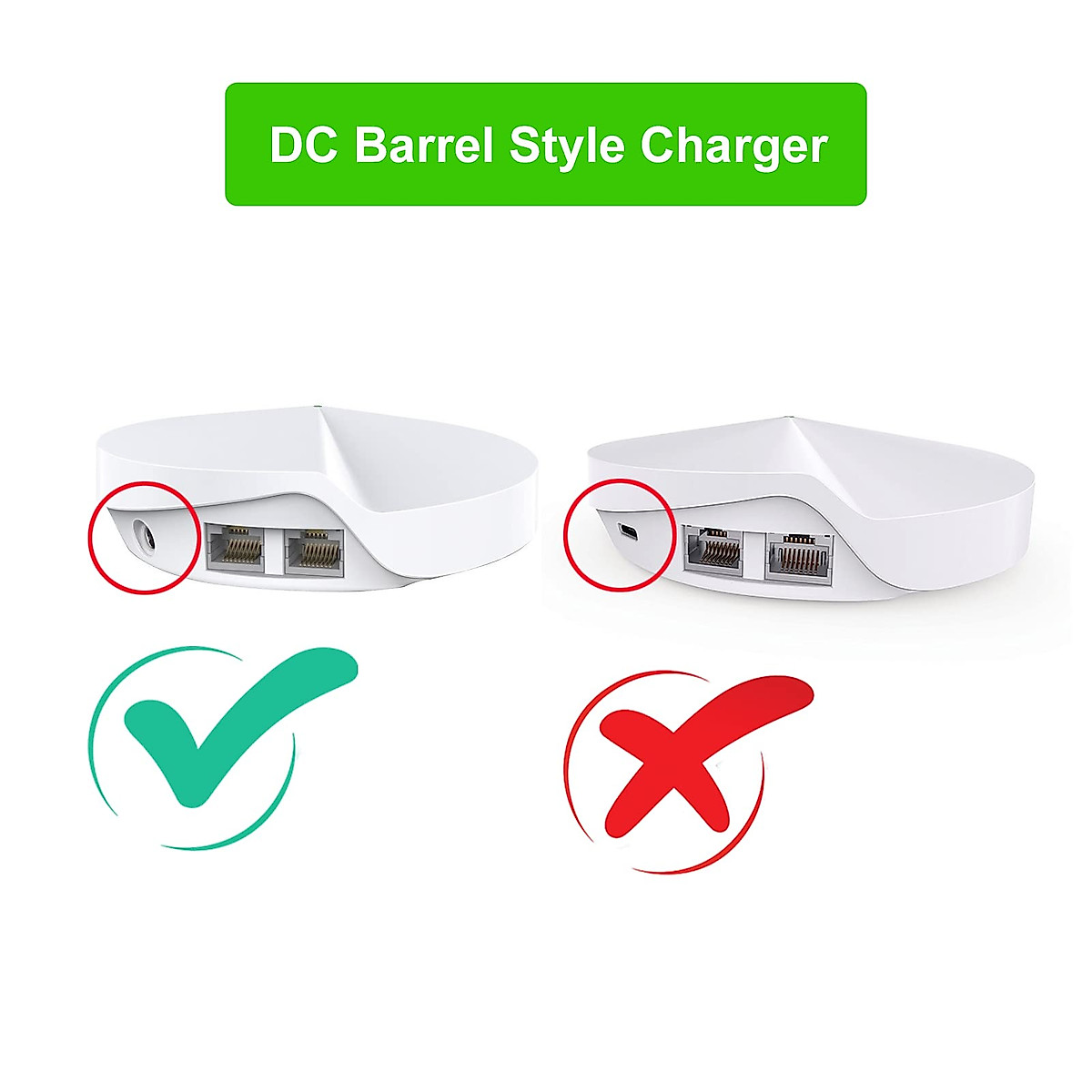 12V Power Cord Replacement for TP-Link Deco M5 M4 X20 Router Mesh WiFi AC Adapter Charger Power Supply, 6.6 ft Cable (DC Round Connector, NOT for USB-C)