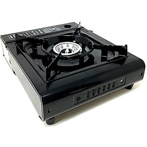 Portable Outdoor Camping Butane Gas Stove Full Stainless Steel Body with Electronic Ignition and Carrying Case