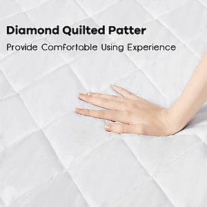 Giantex Heated Mattress Pad Queen Size, Electric Heated Mattress Cover w/ 10 Heat Setting, 8 Hours Auto Off, Timer Function, Dual Temperature Control, Premium Electric Bed Warmer Up to 15" Deep Pocket