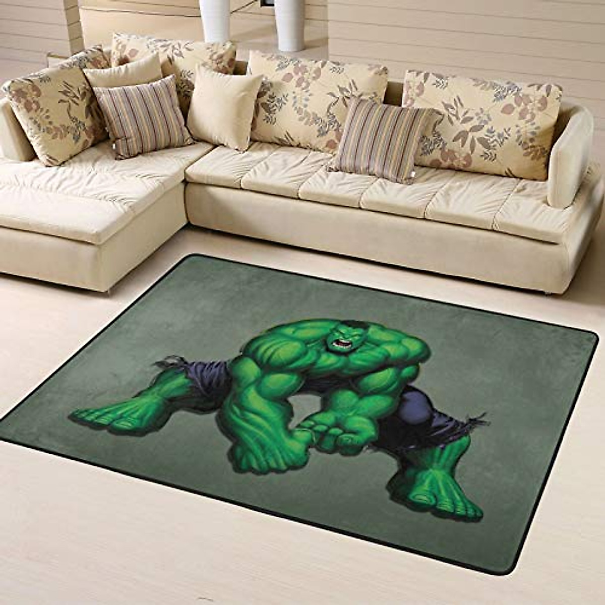 Hulk Carpet Area Mat Soft Mats for Kids Boys Girl Bedroom College Dorm Living Room Comfortable and Durable Decor Rug Polyester 63 X 48 Inch