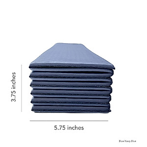 Numu Foldable Yoga Mat with Yoga Carrying Strap - Nonslip, Lightweight, and Portable 1/4” Inch Thick Workout Exercise Mat - Perfect for Easy Storage and Travel (Blue)