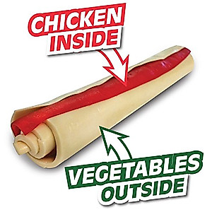 DreamBone DreamSticks, Rawhide Free Dog Chew Sticks Made with Real Chicken and Vegetables, 15 Sticks