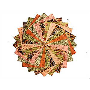 32 5 Inch Beautiful Jacobean Quilting Squares Charm Pack by Andover & QT Fabrics 8 colorways