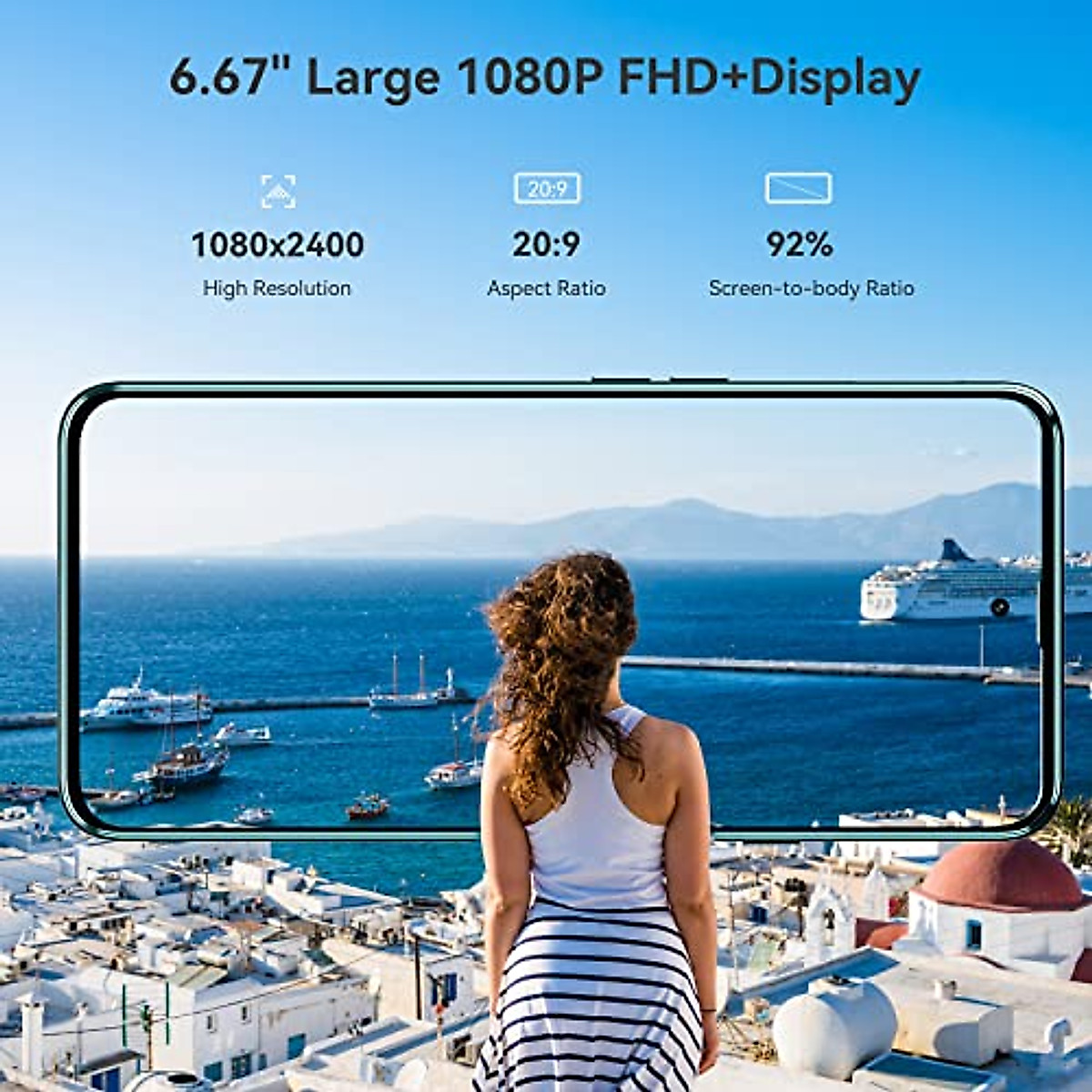 CUBOT X50 Smartphone 8GB 128GB, 6.67" FHD+ Display 64MP Quad Camera, 4500mAh Battery, Support AT&T, T-Mobile, 4G Dual SIM, NFC, Face ID Green