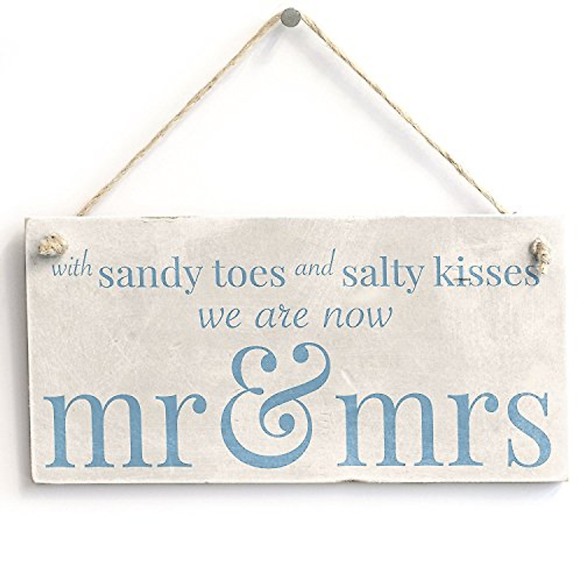 Meijiafei With Sandy Toes .. Mr & Mrs - PVC Sign Beach Wedding / Married Sign 10"x5"
