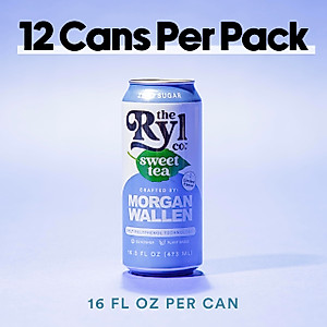 Ryl Iced Tea, Wallen's Sweet Tea, Antioxidant Superblend, Zero Sugar, Zero Carb, Low Calorie Iced Tea, 16.0 Fl Oz (12-Pack)