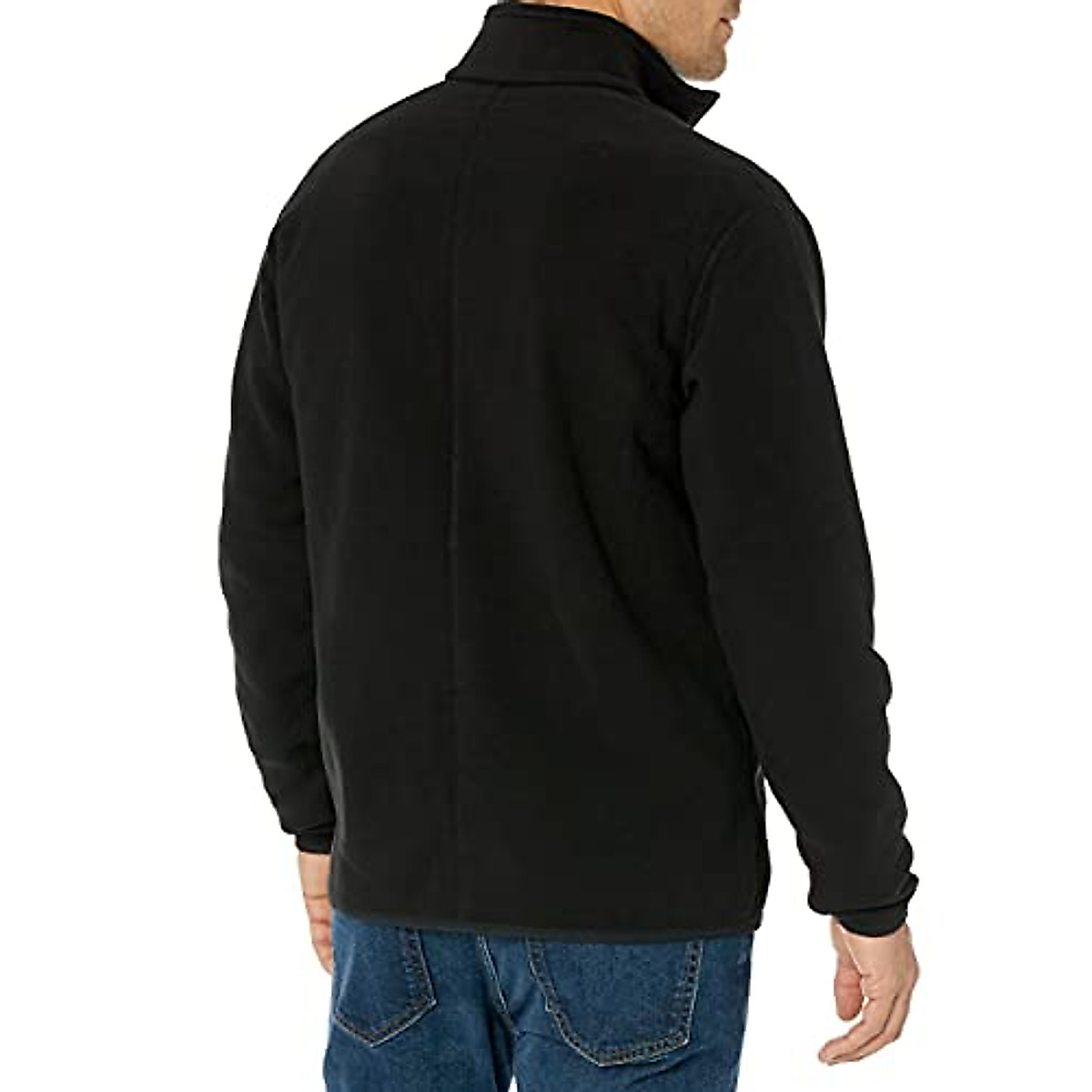 Amazon Essentials Men's Full-Zip Polar Fleece Jacket (Available in Big & Tall), Black, Large