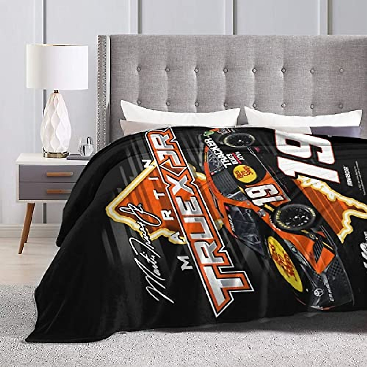 Martin Truex Jr 19 All Season Fleece Blanket Throw Ultra Soft Flannel Blanket Digital Printed Premium Fluffy Microfiber Fleece