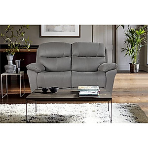 Lexicon Lapointe Wall-Hugger Manual Double Reclining Loveseat, Gray
