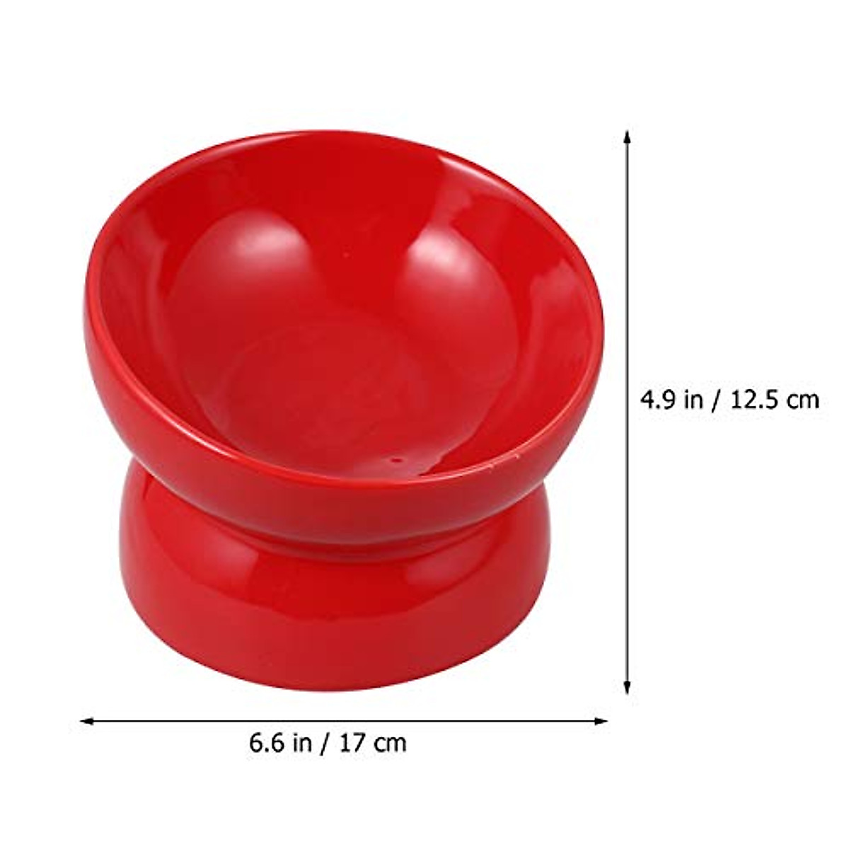 Balacoo Raised Dog Feeder Cat Food Feeder Pet Raised Bowls Ceramic Food Bowl Pet Water Bowl Pet Supplies for Cat Dog (Red, Size L) Raised Dog Feeder Cat Food Feeder
