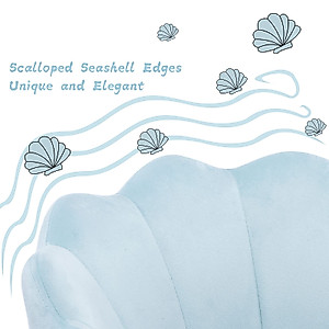 Cute Kids Desk Chair Velvet Adjustable Task Chair Swivel Vanity Chair Child Computer Chair for Girls Bedroom/Study Room/Make Up, Light Blue