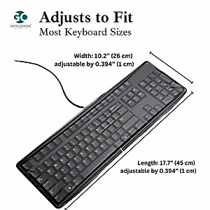 Green Onions Supply[3 Pack] Universal Fully Covered Flat Style 0.025mm Wipeable Superb Tactile Feeling Waterproof Anti-Dust Keyboard Cap Cover for Desktop Keyboard with Numeric Hospital/Dentist Use